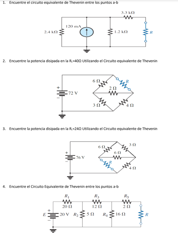 Solved Encuentre el circuito equivalente de Thevenin entre | Chegg.com