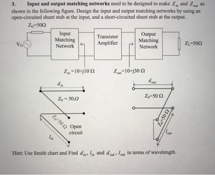 Solved 3 Input And Output Matching Networks Need To Be