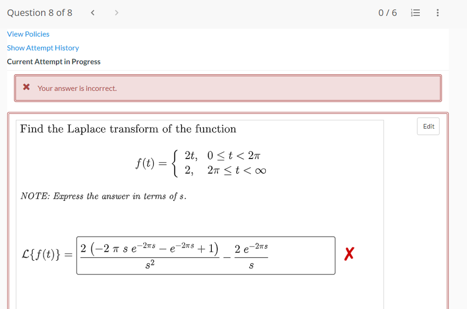 Solved View Policies Show Attempt History Current Attempt in | Chegg.com