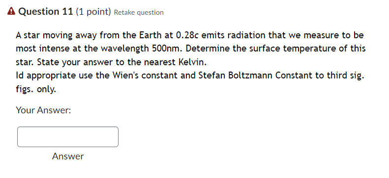 Solved Question 11 (1 point) Retake questionA star moving | Chegg.com Solved Question 11 (1 point) Retake questionA star moving | Chegg.com