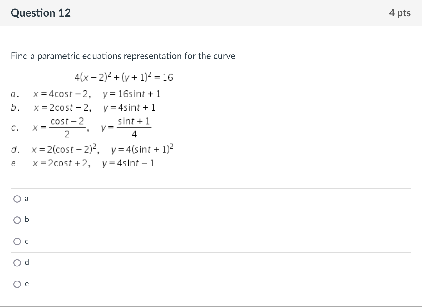 Solved Question 12 4 pts Find a parametric equations | Chegg.com