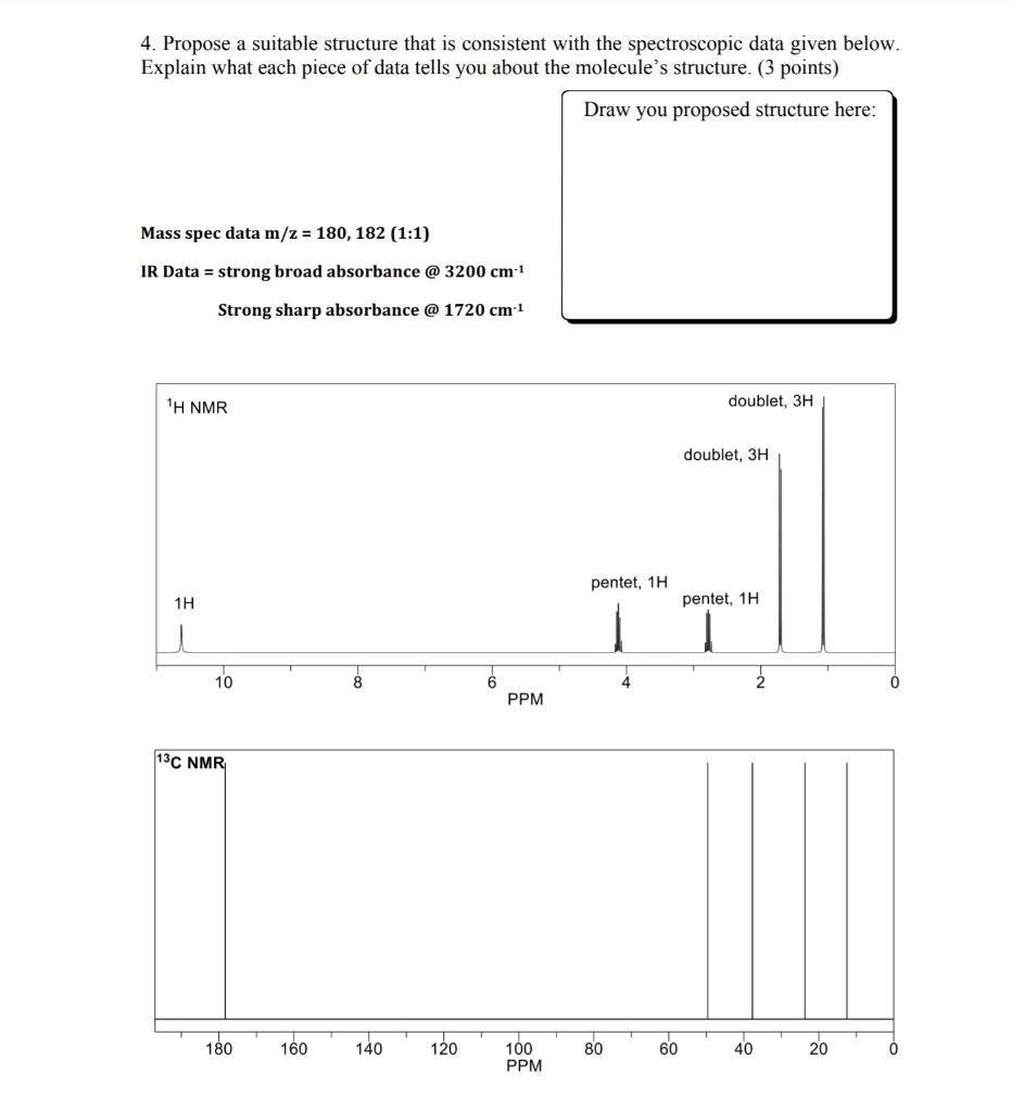 Solved 4. Propose a suitable structure that is consistent | Chegg.com