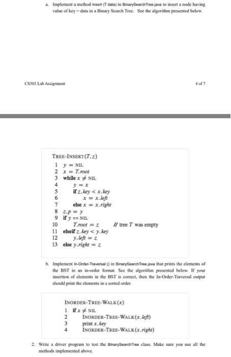 Solved Implement A Method Insert T Data In 