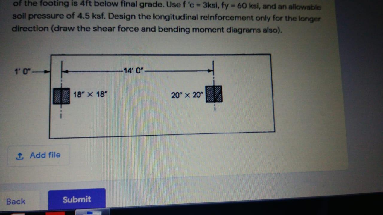 Solved Design a rectangular combined footing to support the | Chegg.com