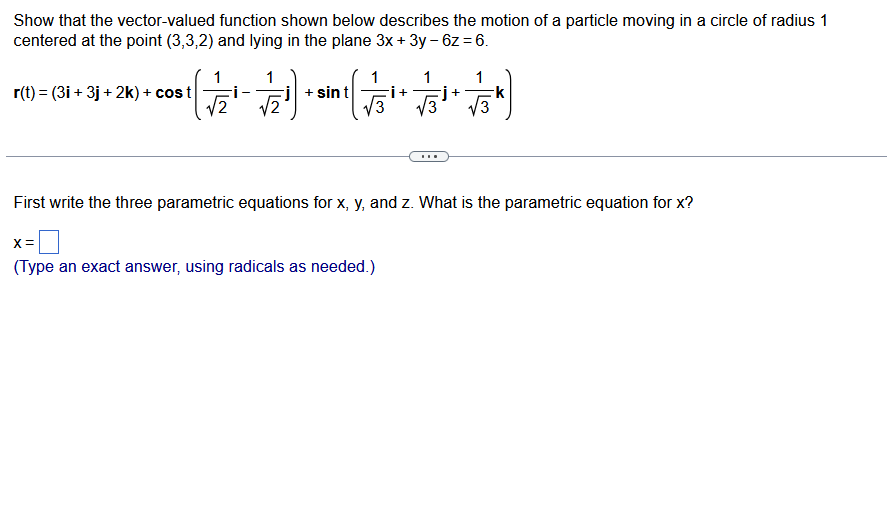 Solved Show that the vector-valued function shown below | Chegg.com