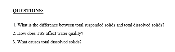 Solved QUESTIONS: 1. What is the difference between total | Chegg.com