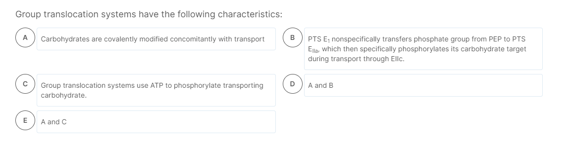 Solved Group translocation systems have the following | Chegg.com