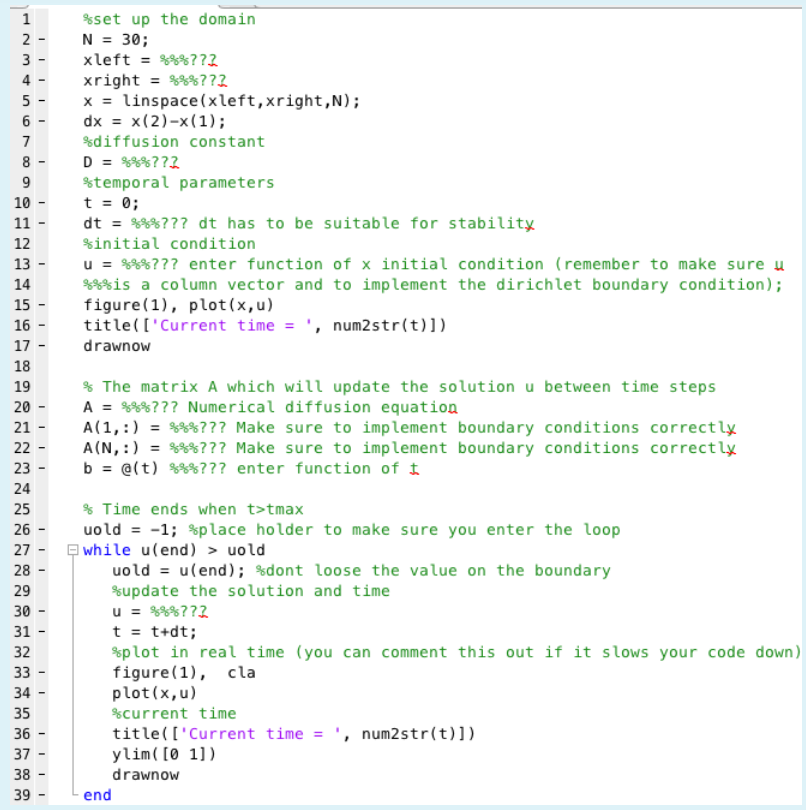 Solved 2u The Following Code Is A Template For An Explicit