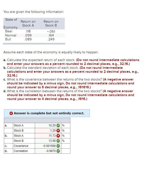 Solved You are given the following information: State of | Chegg.com