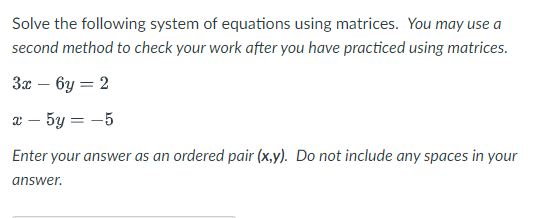 Solved Solve the following system of equations using | Chegg.com