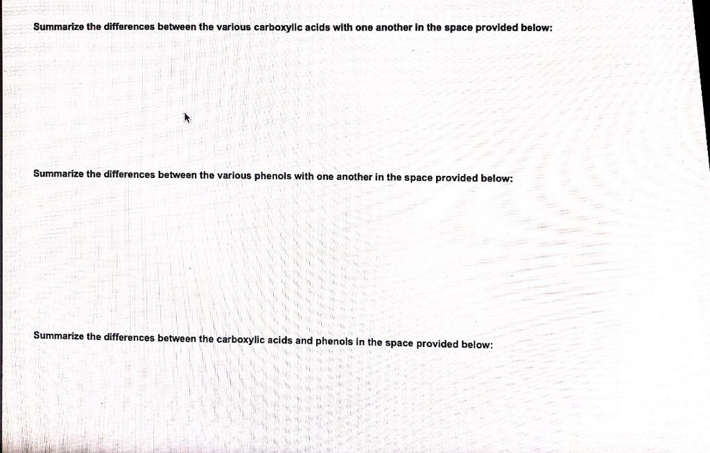 Solved Summarize the differences between the various | Chegg.com