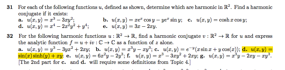 Solved Complex Analysis harmonic functions and conjugates | Chegg.com