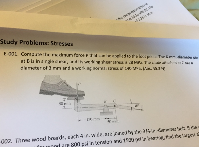 Solved Compute The Maximum Force P That Can Be Applied To