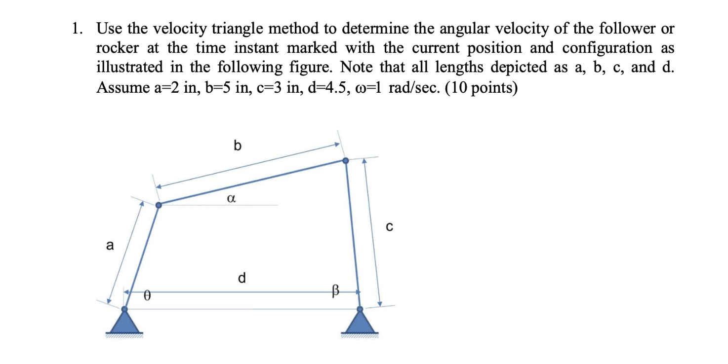 Solved Use the velocity triangle method to determine the | Chegg.com