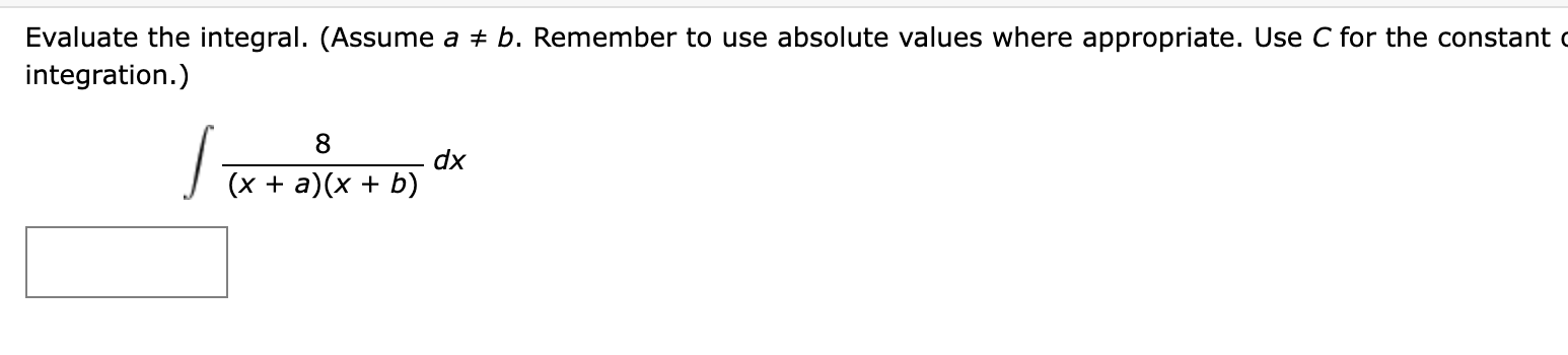 Solved Evaluate the integral. (Assume a =b. Remember to use | Chegg.com