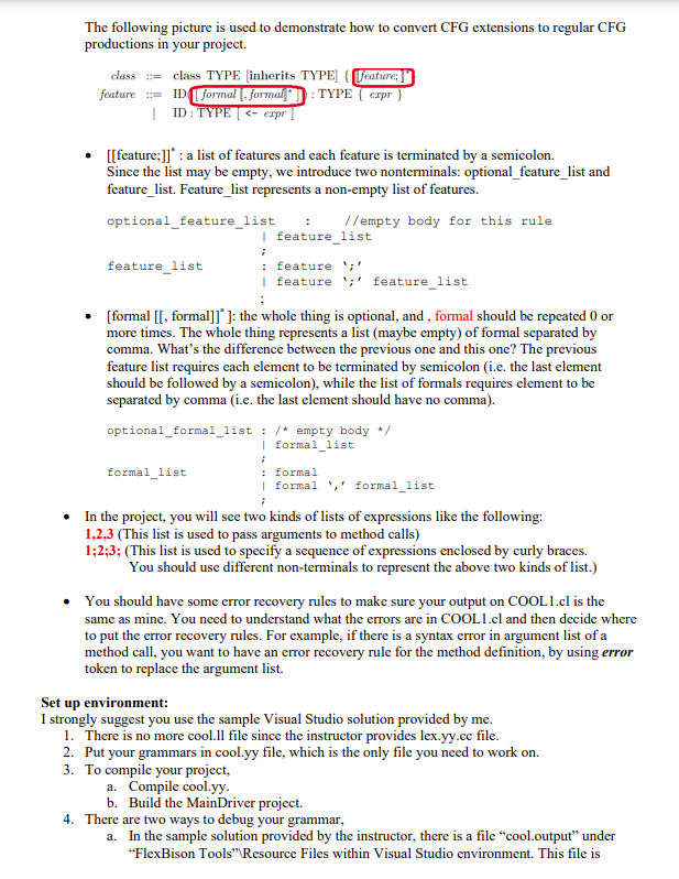 Solved Most COOL CFG can be found in page 17 of the manual. | Chegg.com