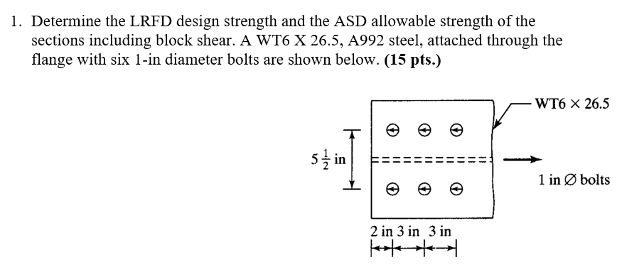 Solved 1. Determine the LRFD design strength and the ASD | Chegg.com
