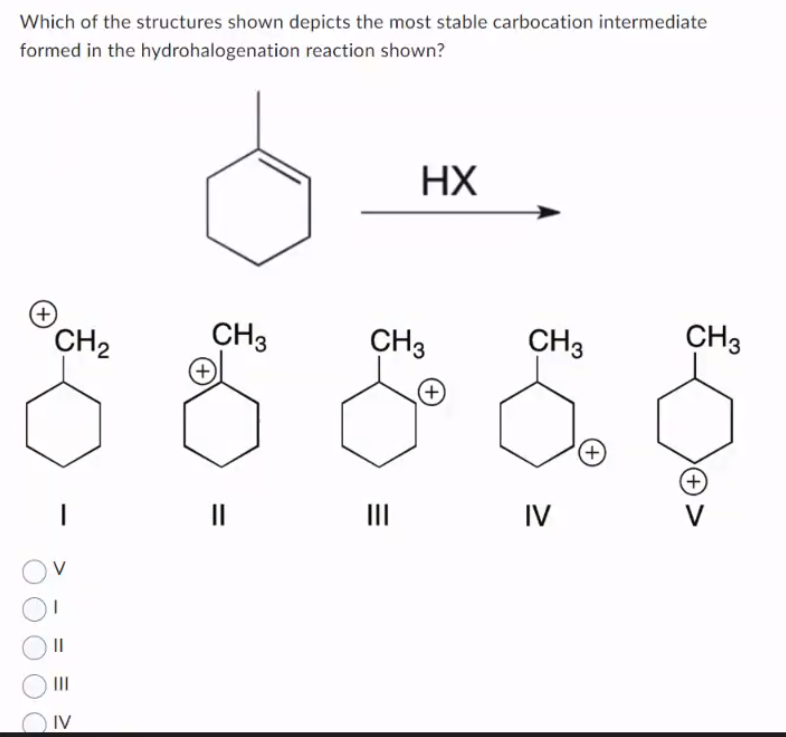 Solved Which of the structures shown depicts the most stable | Chegg.com