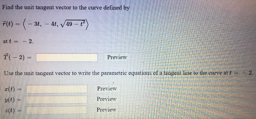 Solved Find the unit tangent vector to the curve defined by | Chegg.com