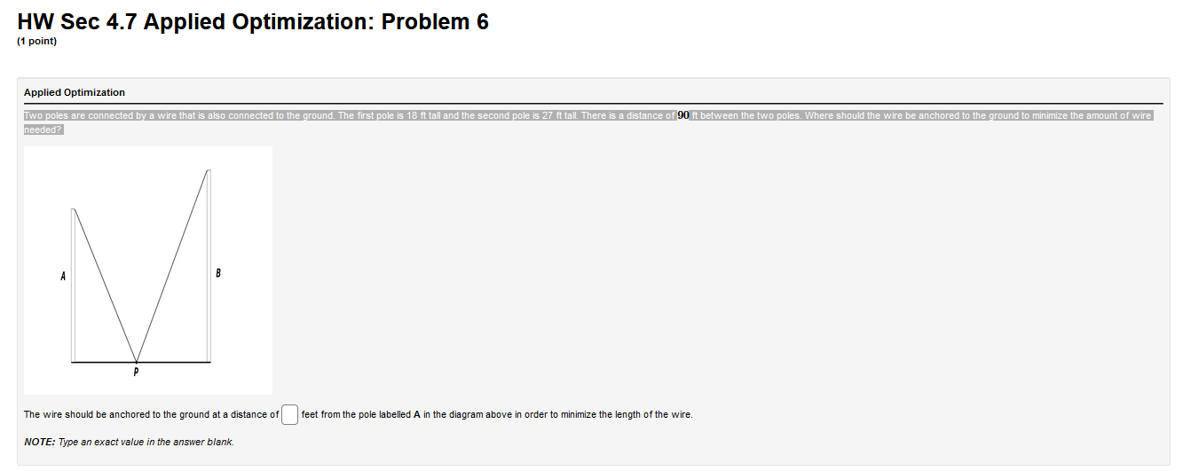 Solved Hw Sec 4 7 Applied Optimization Problem 6 1 Point