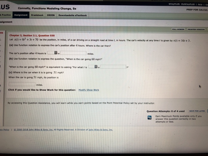 Solved Connally, Functions Modeling Change, Se PREP FOR | Chegg.com