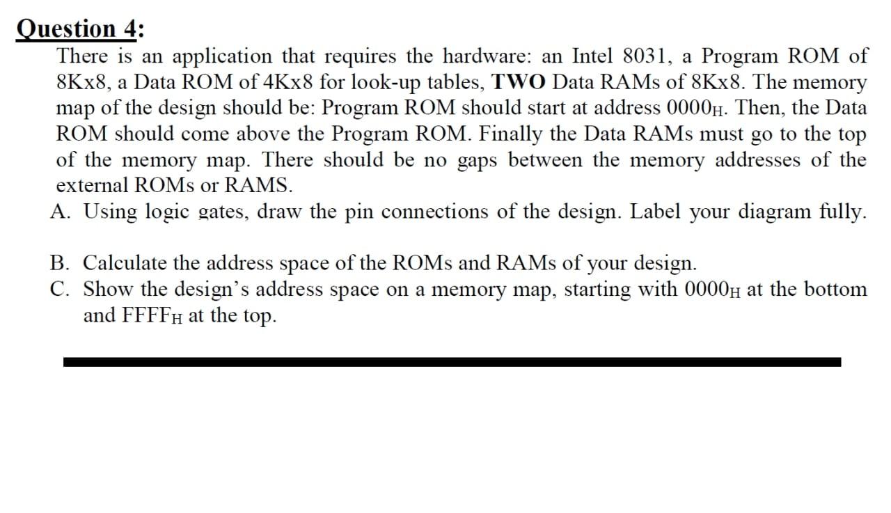 Solved Question 4: There is an application that requires the | Chegg.com