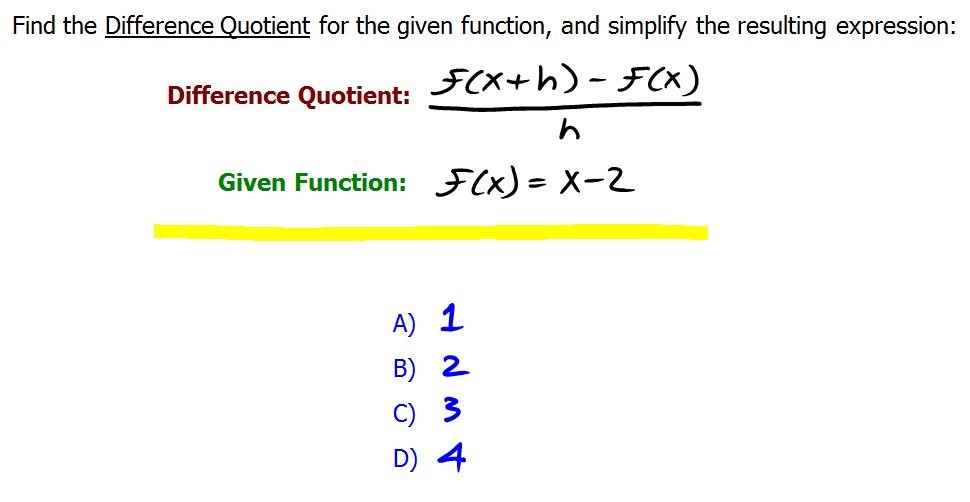 Solved Find the Difference Quotient for the given function, | Chegg.com