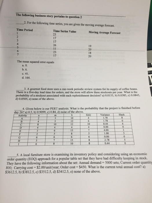 Solved The following business story pertains to question 2 | Chegg.com