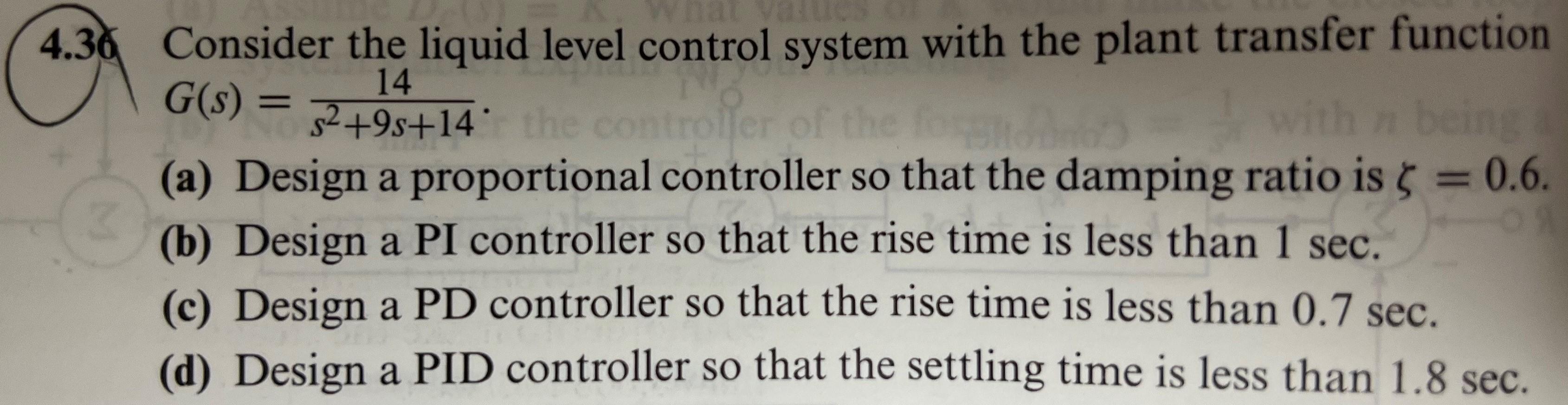 Solved in PID controller, if C.E is third order form, how to | Chegg.com