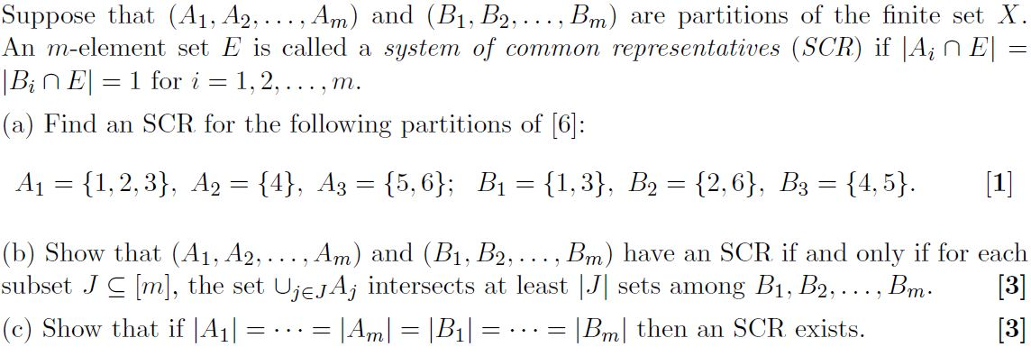 Solved Suppose that (A1, A2, ..., Am) and (B1, B2, ..., Bm) | Chegg.com