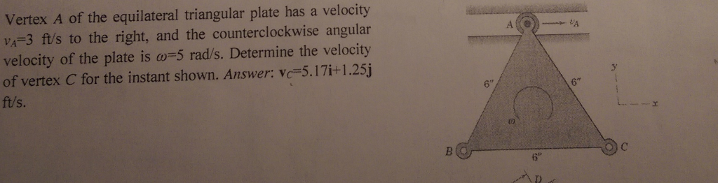 Solved Vertex A of the equilateral triangular plate has a | Chegg.com