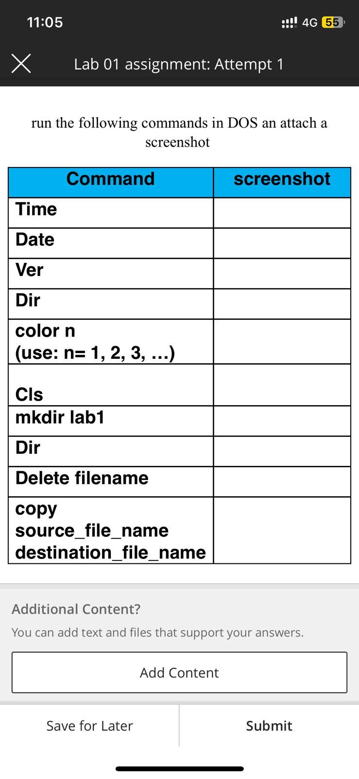 Lab 01 assignment: Attempt 1 run the following | Chegg.com