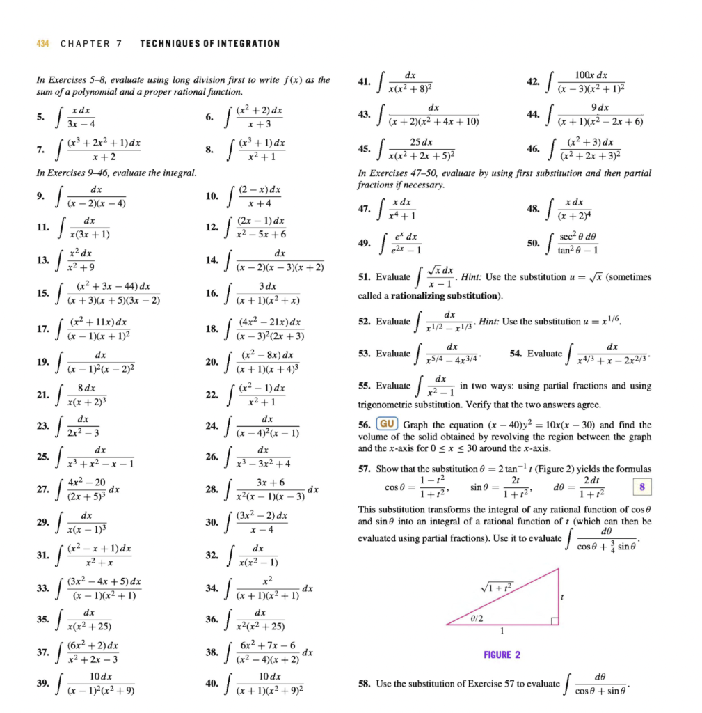 Solved 434 CHAPTER 7 TECHNIQUES OF INTEGRATION dx 100x dx | Chegg.com