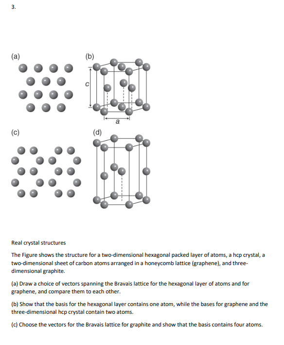 Solved 3 A C B D Real Crystal Structures The Figure