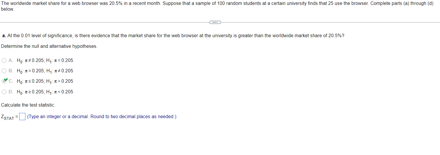 Solved Part C: What is the p-value? The p-value is ___?. | Chegg.com