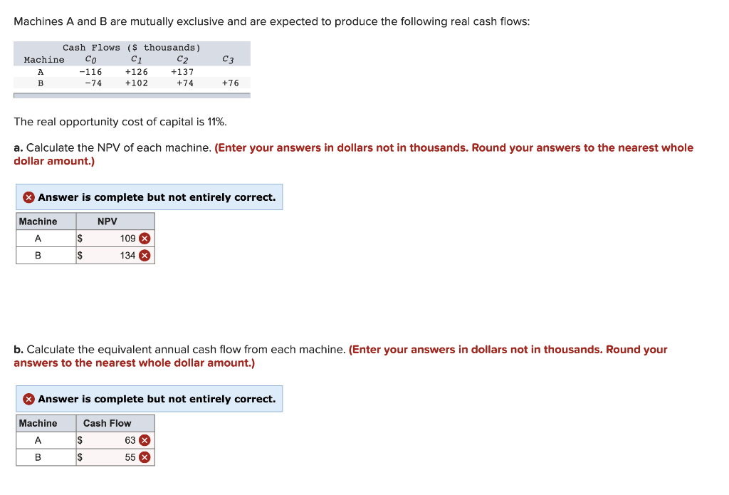Solved Machines A and B are mutually exclusive and are | Chegg.com