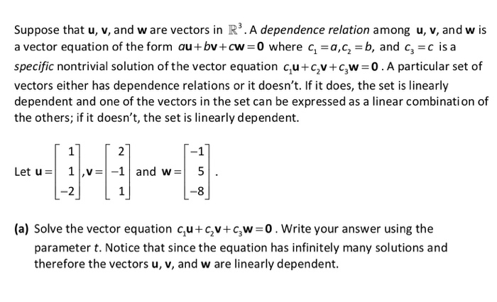 Solved Suppose That U V And W Are Vectors In R3 A