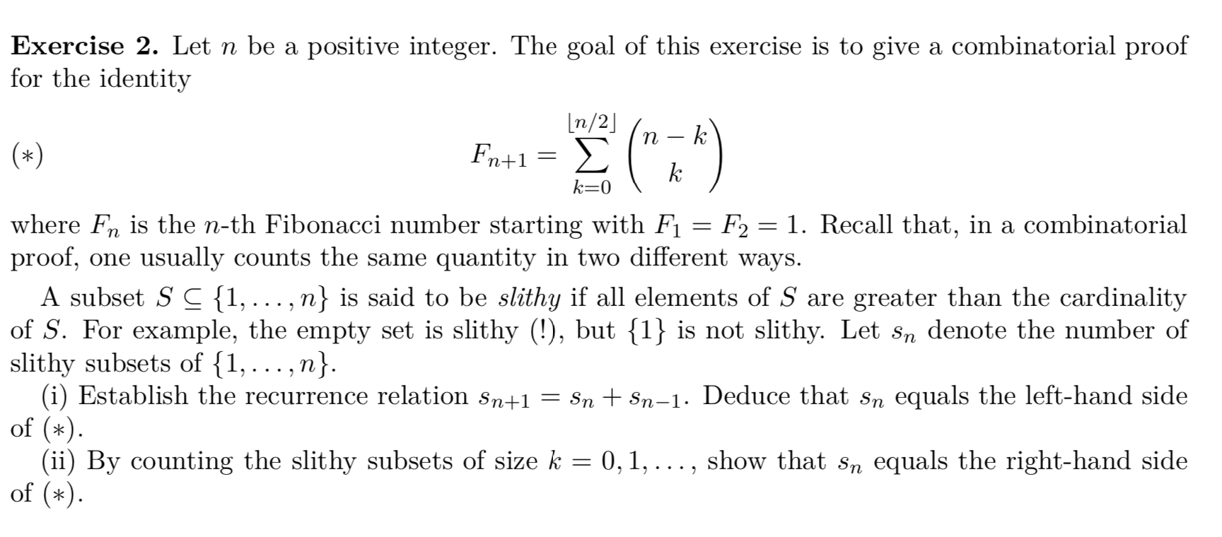Solved Exercise 2. Let n be a positive integer. The goal of | Chegg.com