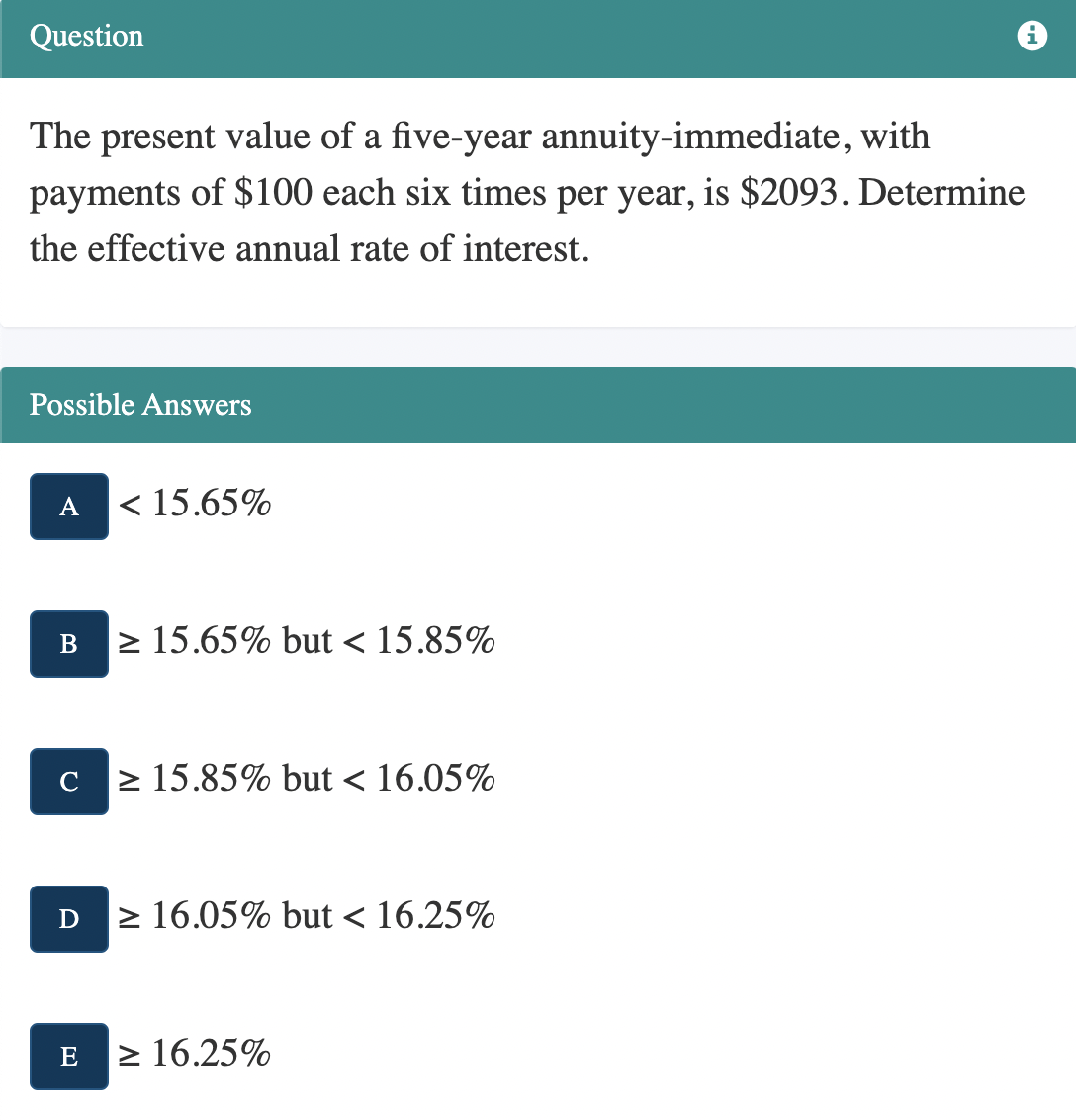 Solved Given an annuity-immediate that pays 100 at the end | Chegg.com