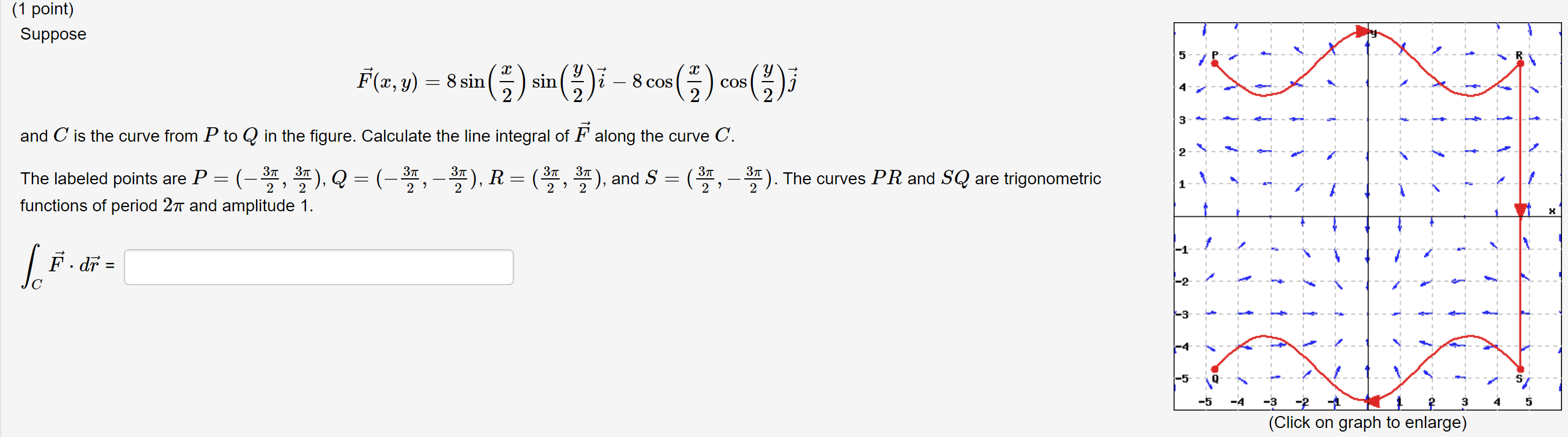Solved (1 point) Suppose 5 8 cos COS F(x, y) = 8 sin - (*) | Chegg.com