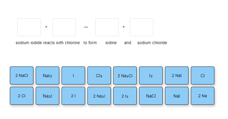 Solved sodium iodide reacts with chlorine to form 2 NaCl 2 | Chegg.com