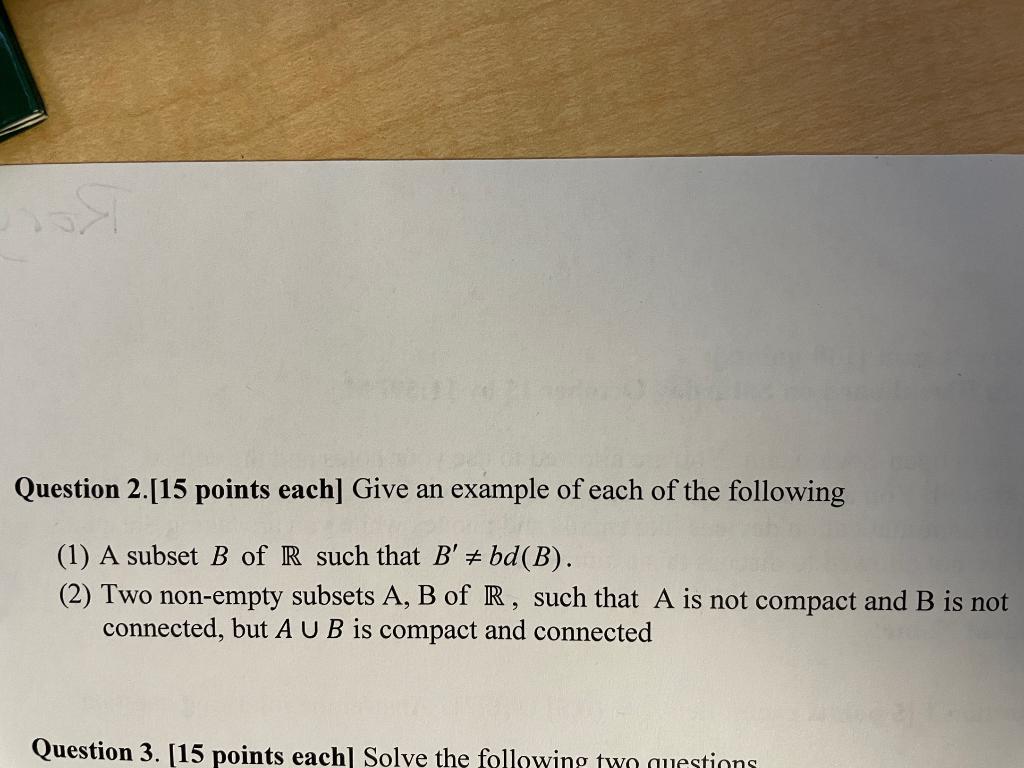 Solved Question 2.[15 points each] Give an example of each | Chegg.com