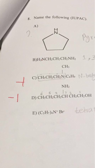 Solved Name the following (IUPAC). H_2NCH_2CH_2CH_2NH_2 | Chegg.com