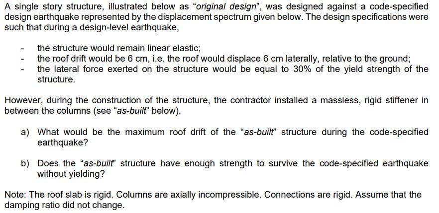 A single story structure, illustrated below as | Chegg.com