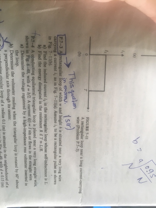 A rectangular loop of width w and height h is | Chegg.com