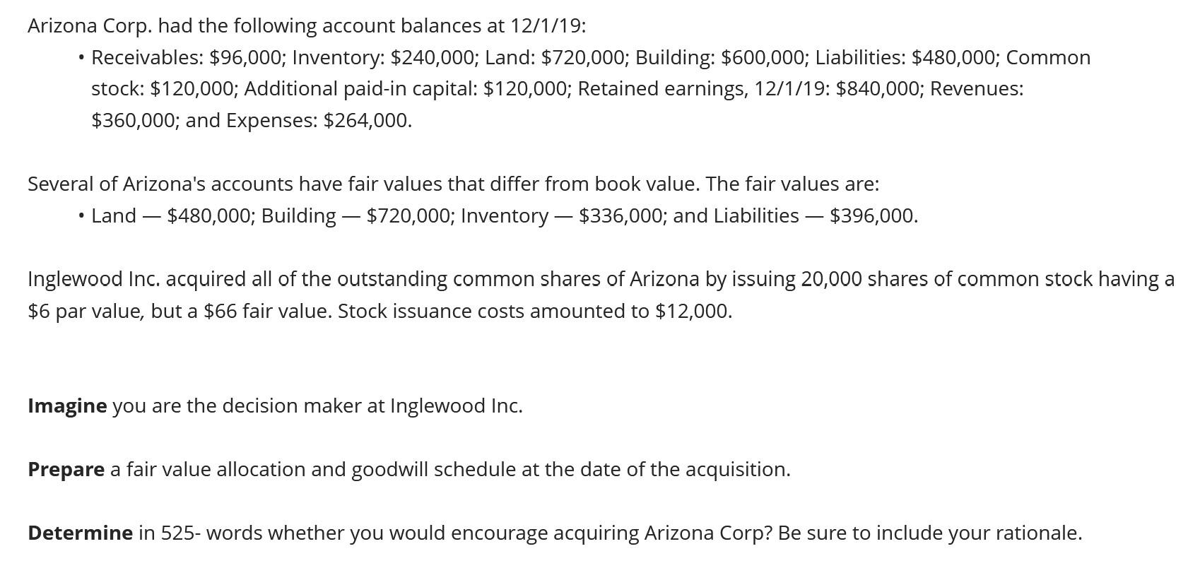 solved-arizona-corp-had-the-following-account-balances-at-chegg