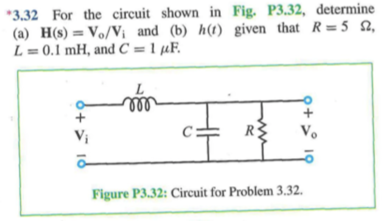 Solved *3.32 For the circuit shown in Fig. P3.32, determine | Chegg.com