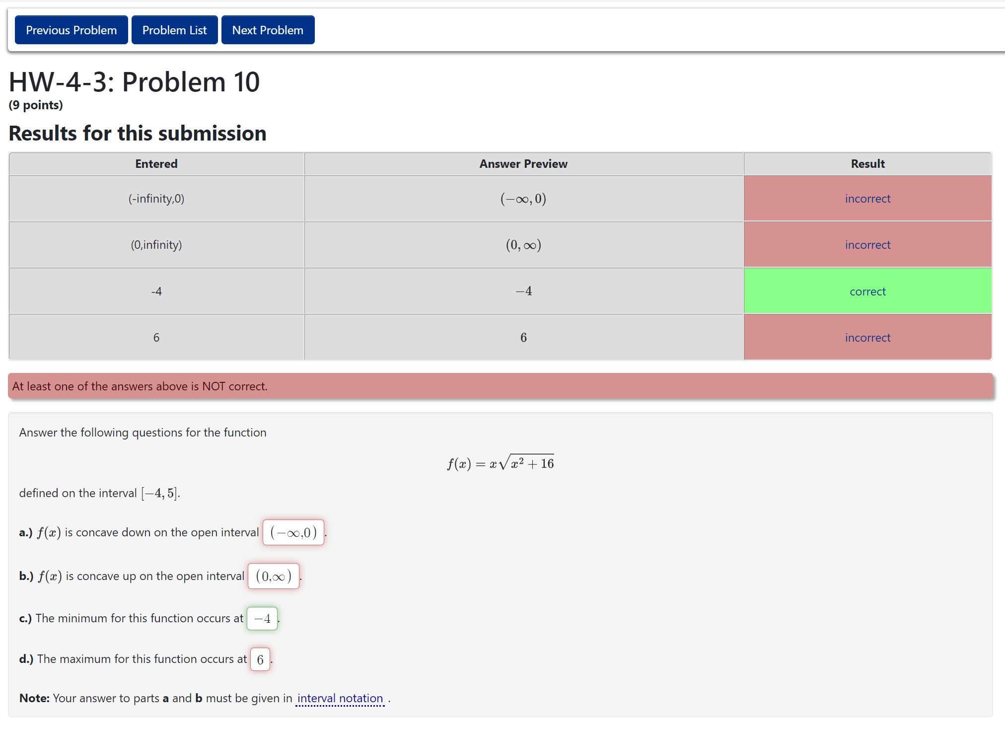 Solved HW-4-3: Problem 10 (9 points) Results for this | Chegg.com