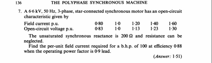 Solved THE POLYPHASE SYNCHRONOUS MACHINE 136 7. A 66 kV. 50 | Chegg.com