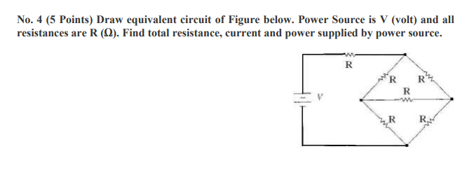 Solved No. 4 (5 Points) Draw equivalent circuit of Figure | Chegg.com